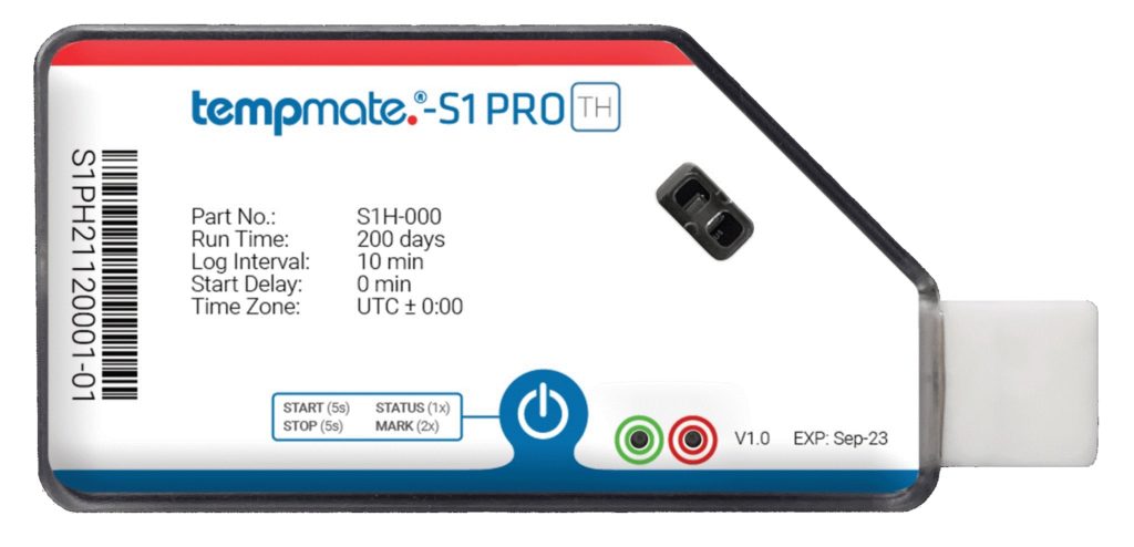 Single use humidity data logger Tempmate S1 PRO TH - Sysmatec